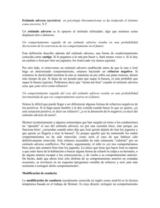 Teoria de skinner | DOCX