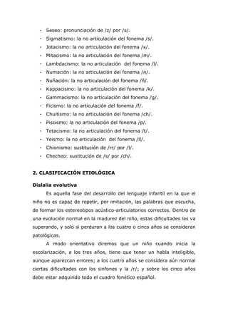 Teoria dislalias | PDF