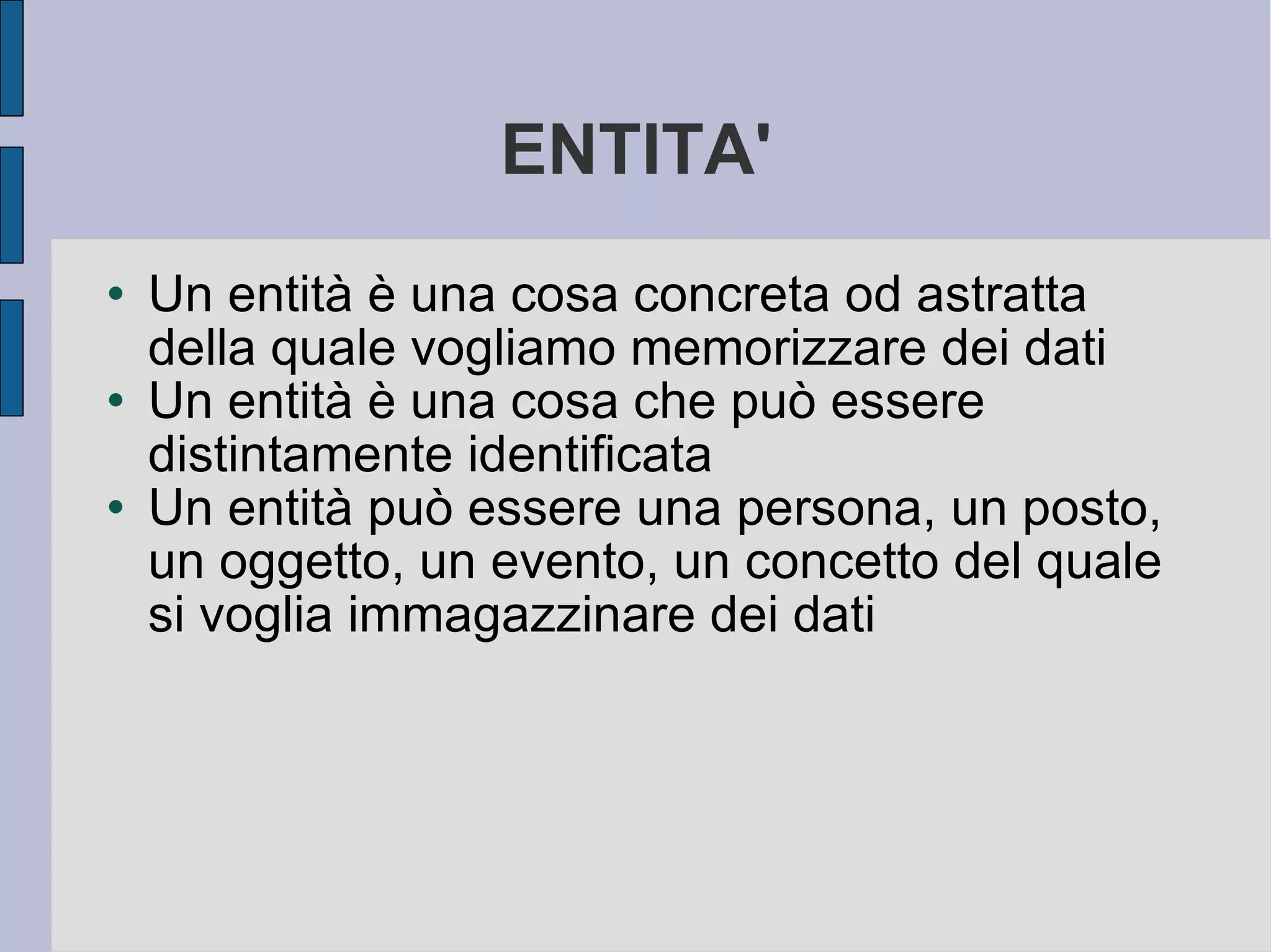 progettazione concettuale database | PPT