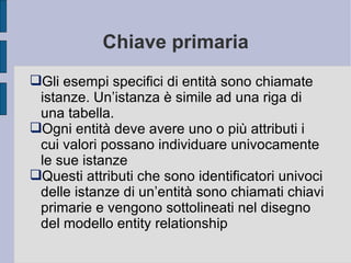 modello concettuale database entità relazioni | PPT