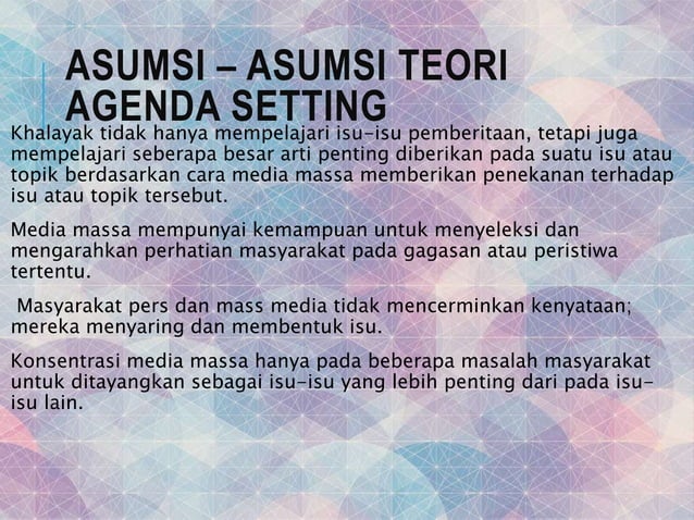 Teori Agenda Setting | PPTX