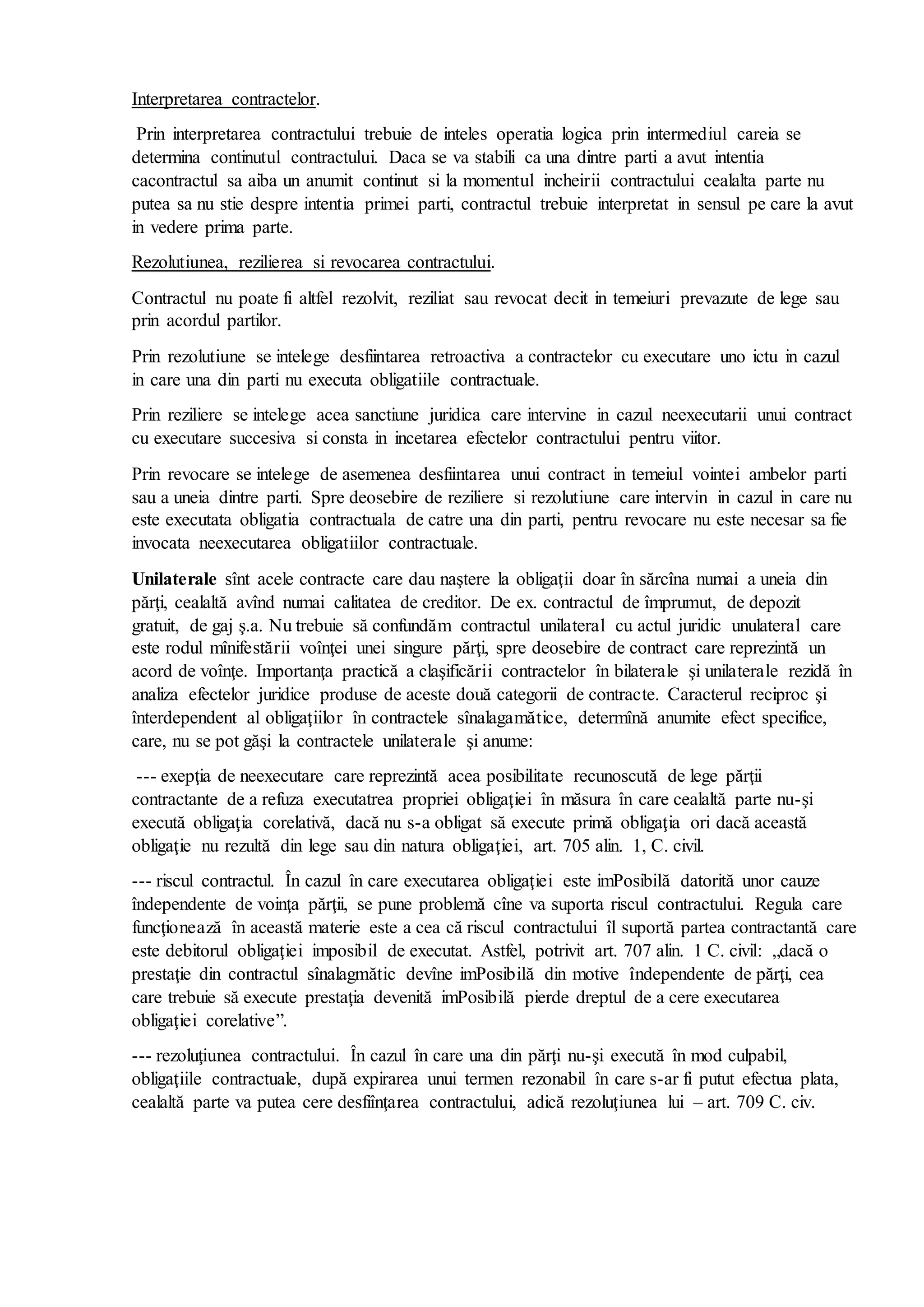 Teoria generala a contractului | DOCX