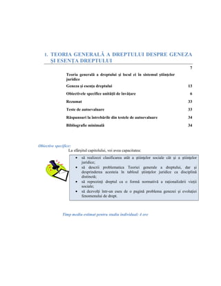 Teoria generala a dreptului unitatea i | PDF