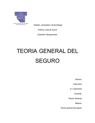 Teoria general del seguro | DOCX