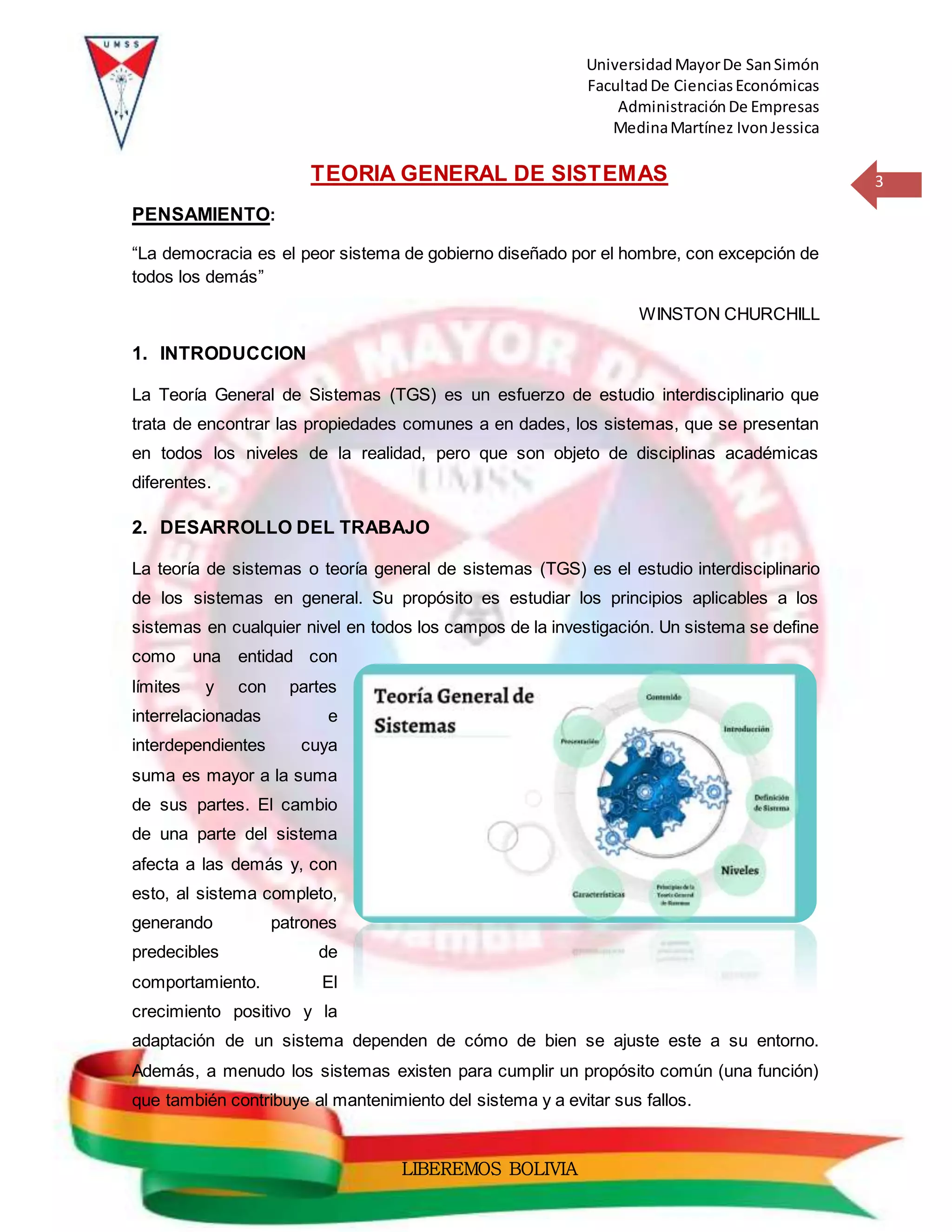 Teoria general de sistemas | DOCX