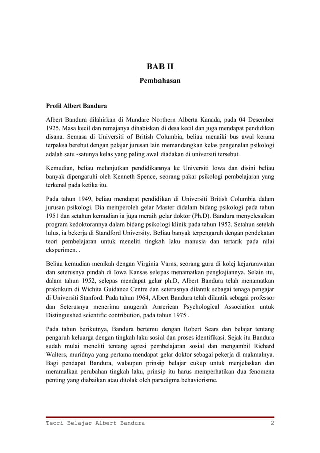 Teori albert bandura | PDF | Free Download