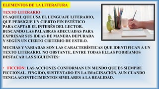 Teoria Literaia - La Literatura. Textos literarios y no literarios ...