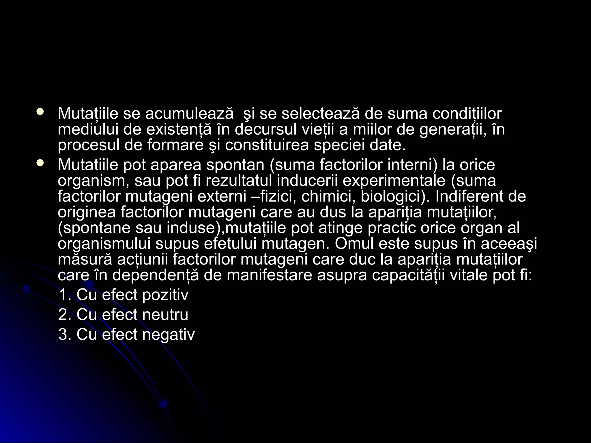 Teoria mutatiilor | PPT