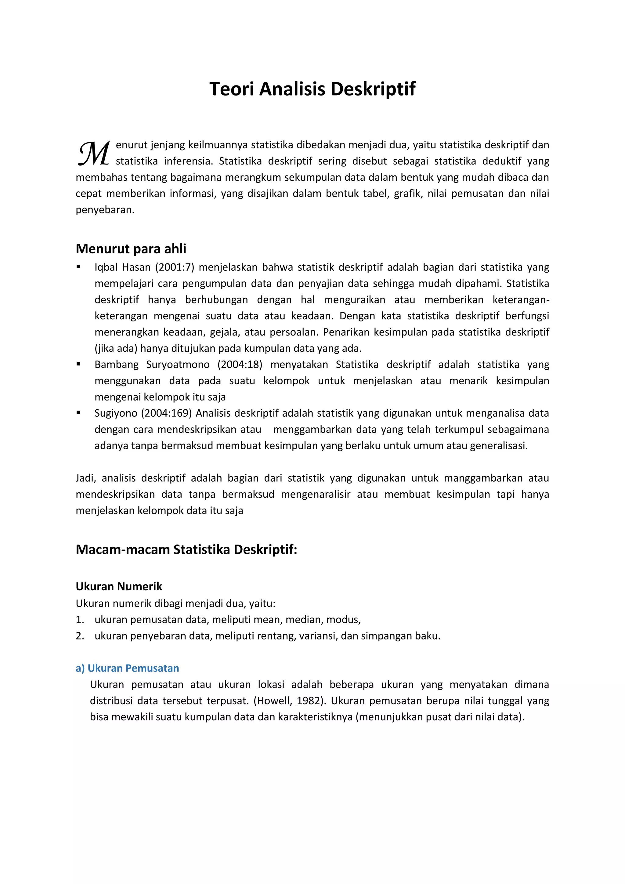 Teori analisis deskriptif 2 | PDF