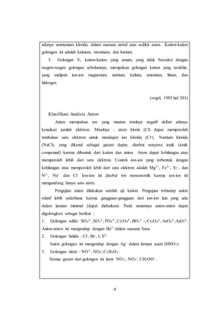 Teori anion kation benar | DOCX