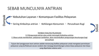 TEORI ANTRIAN adalah studi mengenai jalur-jalur penantian.pptx