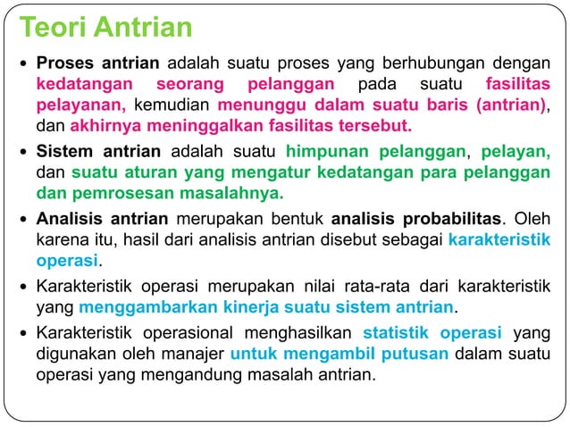 ITP UNS SEMESTER 2 Teori antrian ro | PPTX