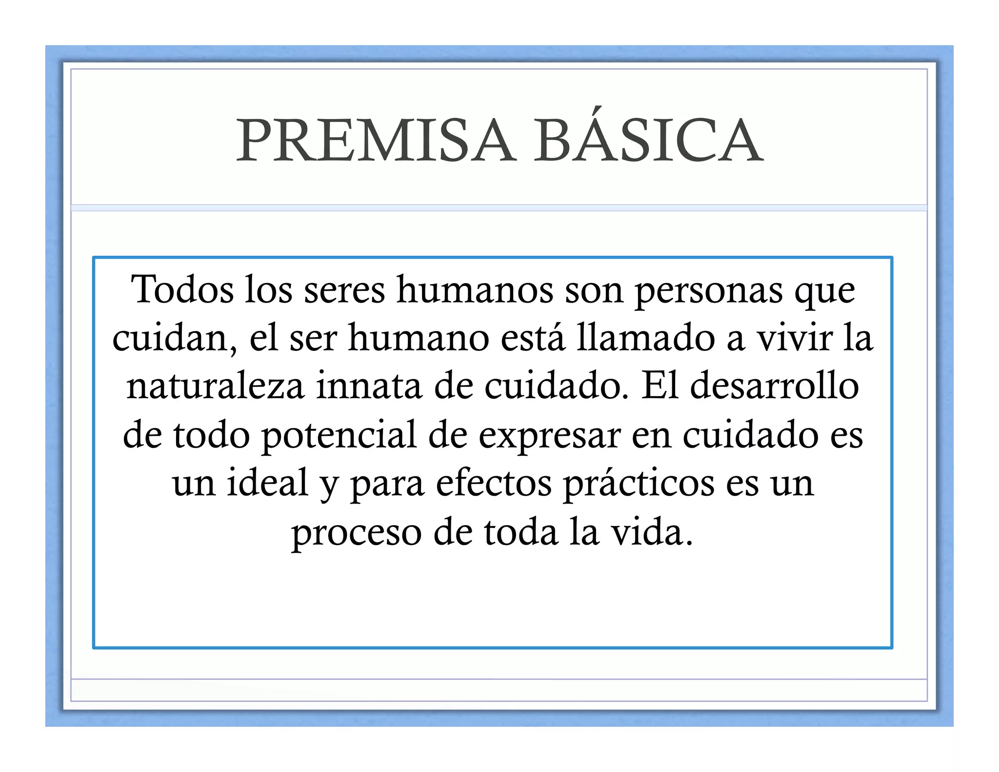 Teoria "Nursing as caring". Anne Boykin y Savina Schoenhofer. Prof ...