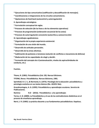 Teoria psico didáctica de renzo titoe | PDF
