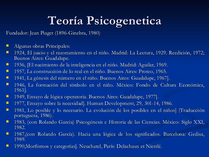Teoria Psicogenetica De Jean Piaget Diapositivas - slingo