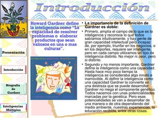 INTELIGENCIAS MÚLTIPLES de Howard Gardner | PPT