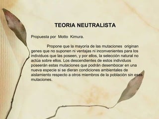 Teorias evolucionistas | PPT
