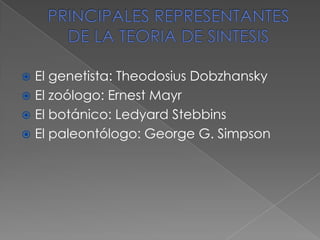 Teoria sintetica de la evolucion | PPTX