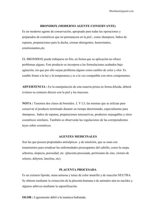 Teorias quimica para diferentes cosmetico(elementos que componen el ...