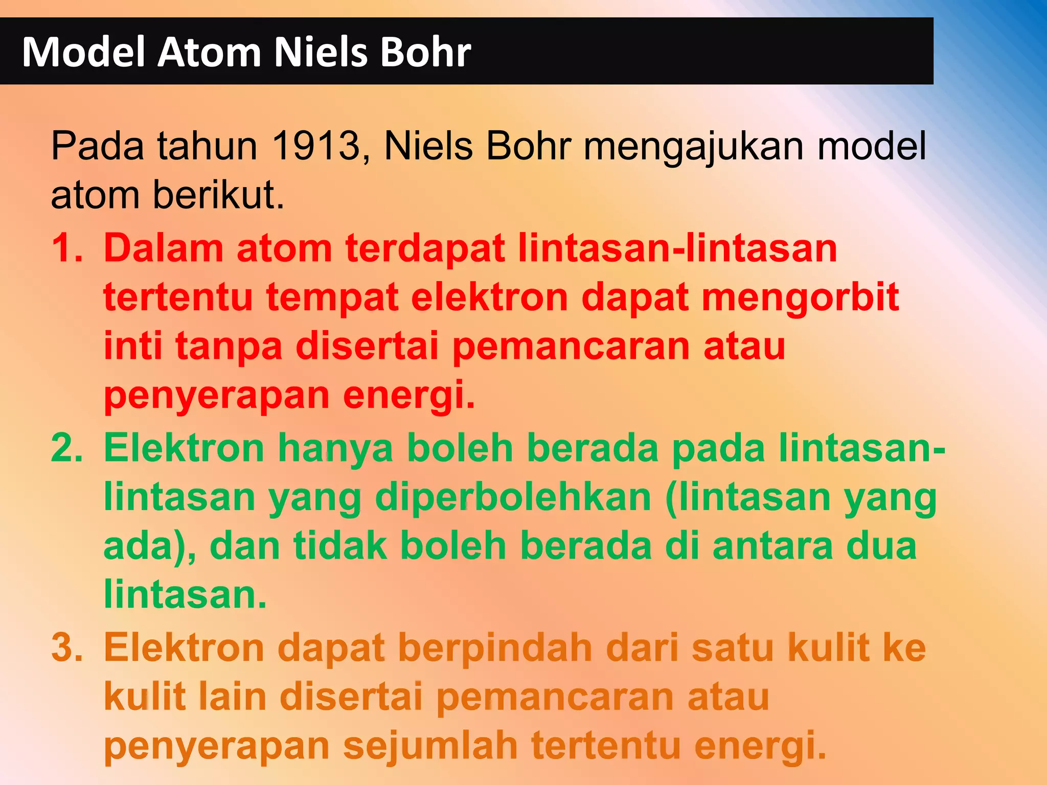 Teori atom bohr | PPTX