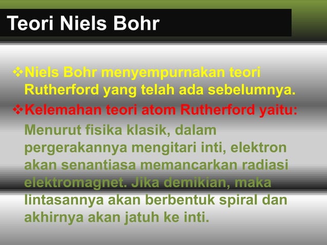 Teori atom bohr | PPTX