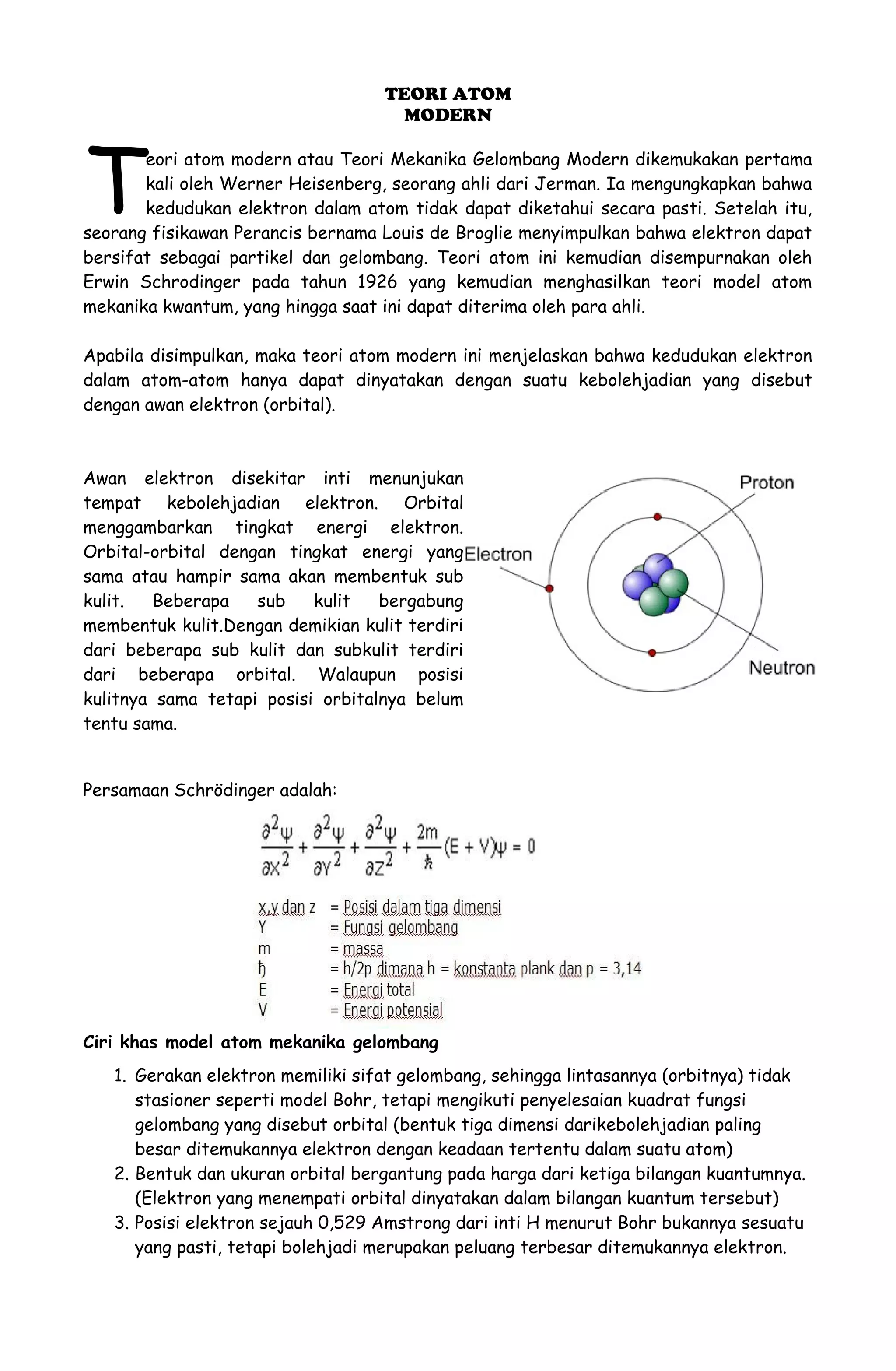Teori Atom Modern | ODT
