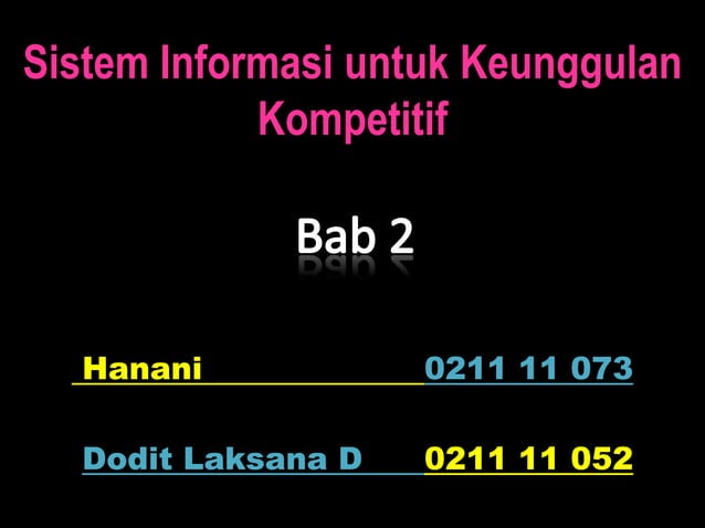 Teori bab 2 sistem informasi keunggulan kompetitif | PPT