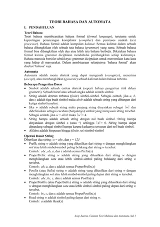 Teori bahasaautomata | PDF