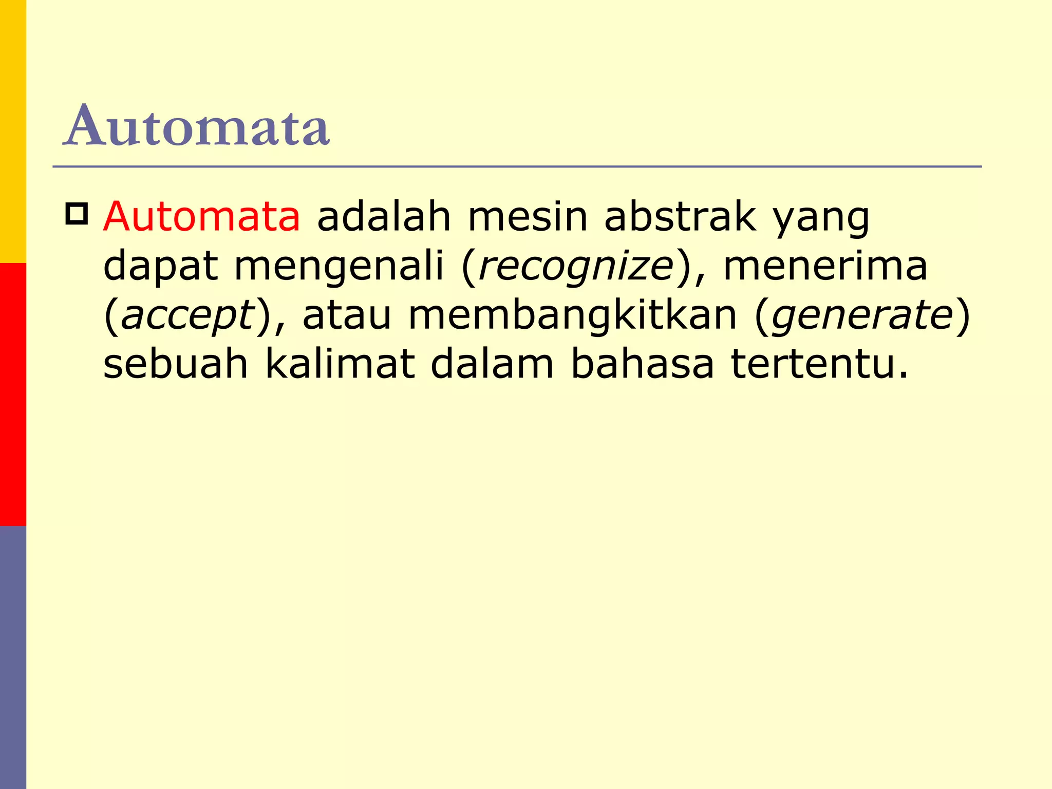 Teori bahasa dan automata1 | PPT