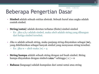 Teori bahasa dan otomata 1 | PPTX