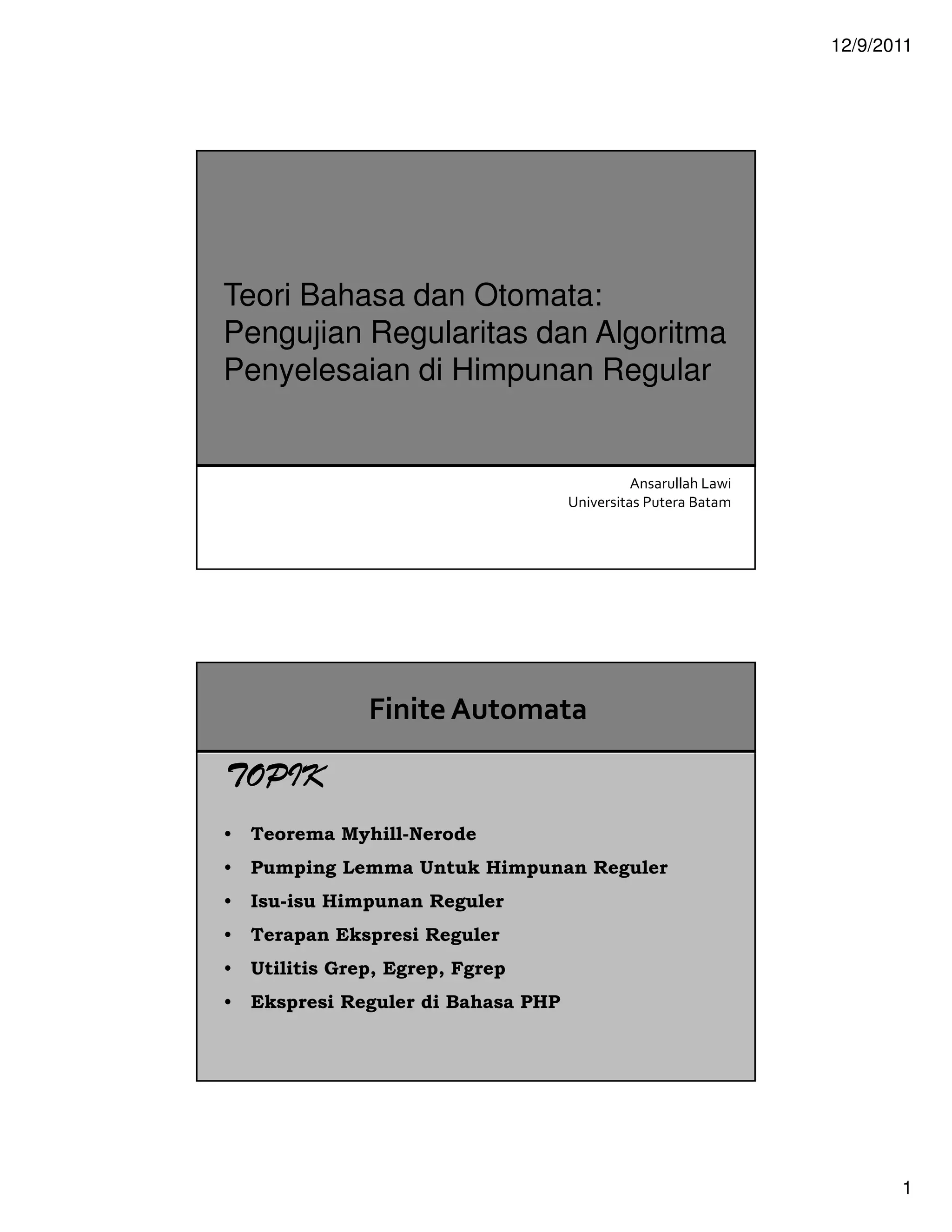 Teori bahasa dan otomata 8 | PDF