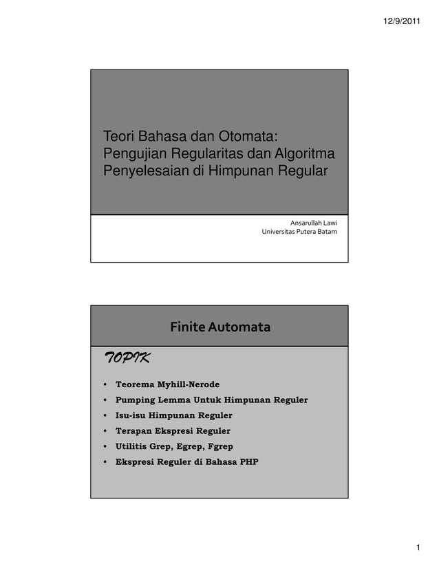 Teori bahasa dan otomata 8 | PDF