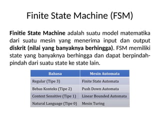 Teori Bahasa dan Otomata - Pertemuan I (Finite State Machine) | PPT