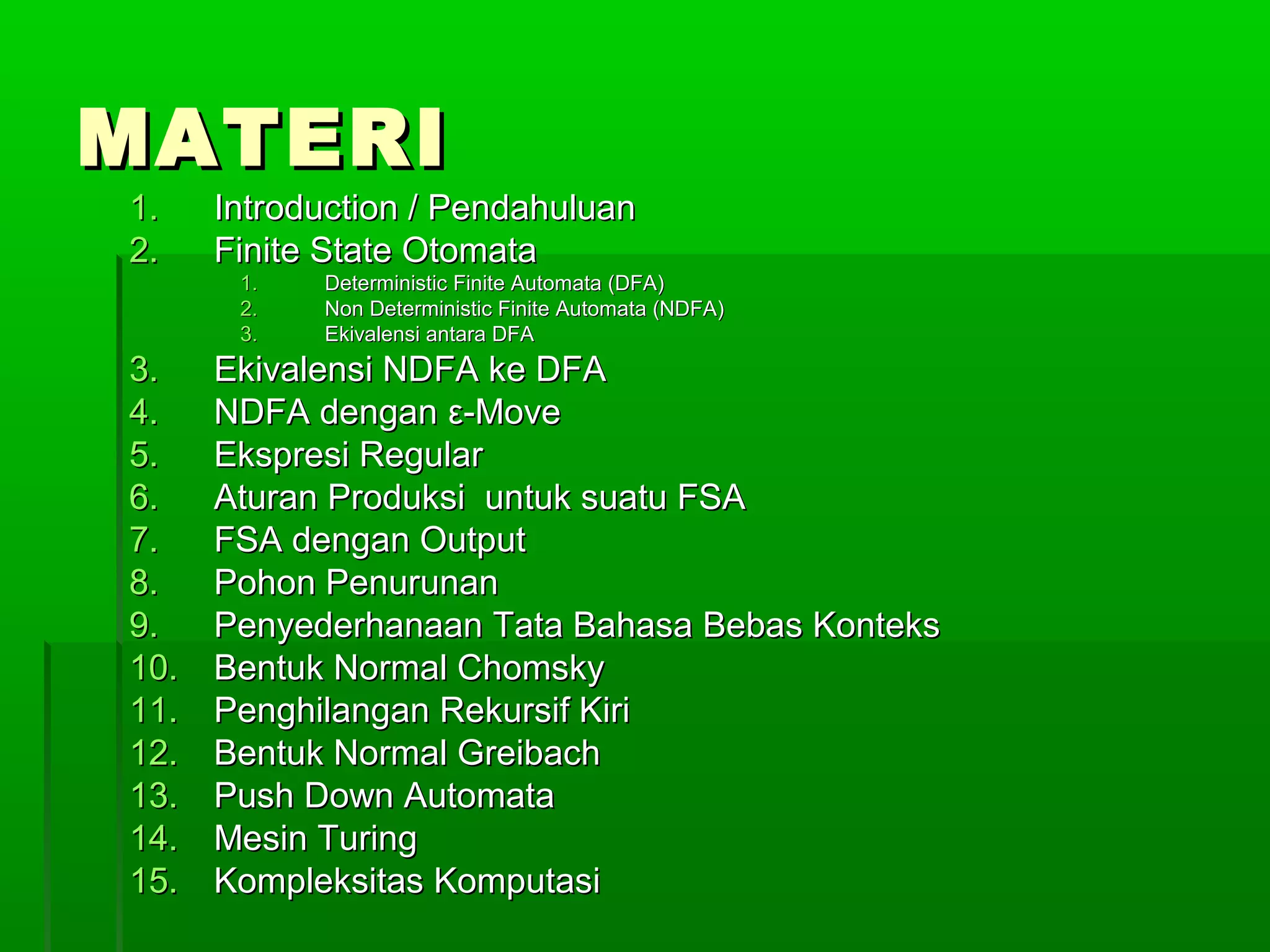 Teori bahasa otomata pertemuan 1 | PPT
