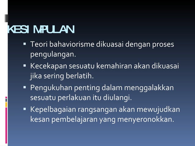 Teori Behaviorisme | PPT