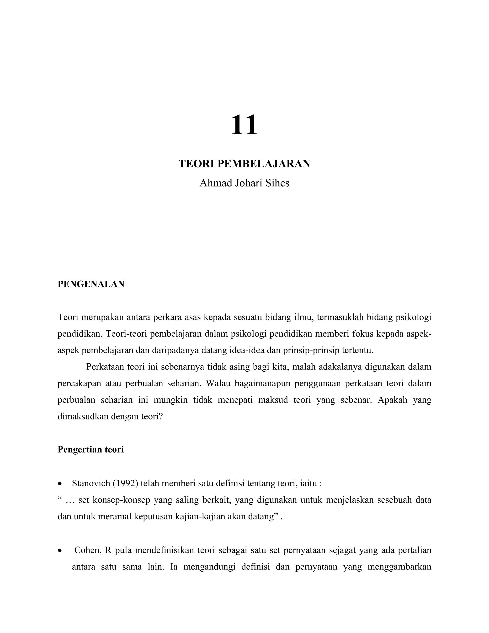 Teori behaviorisme | PDF