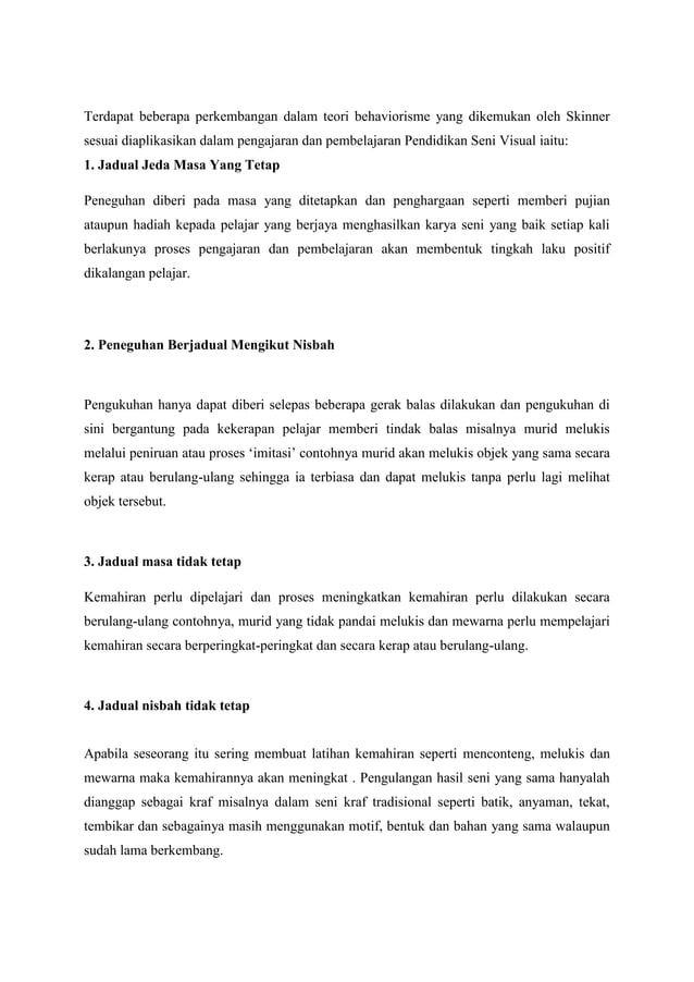 Teori behaviorisme | DOCX