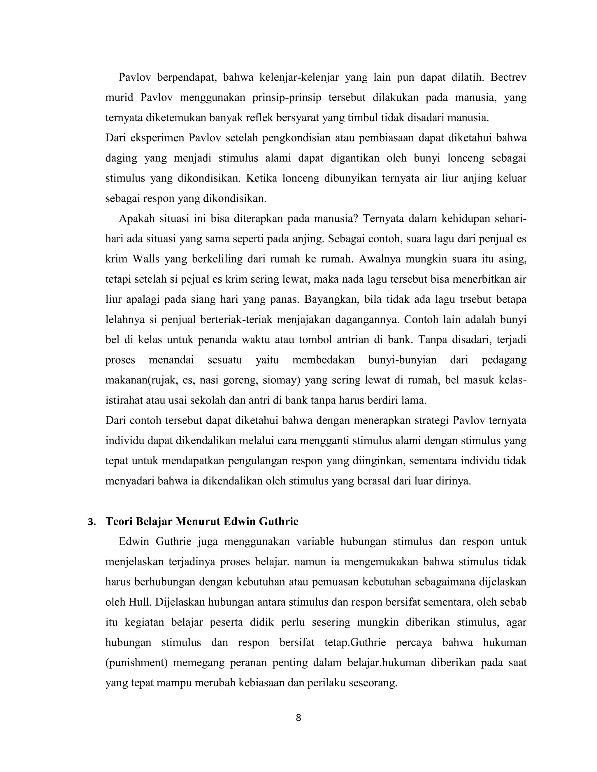 Teori behavioristik mardiah | PDF