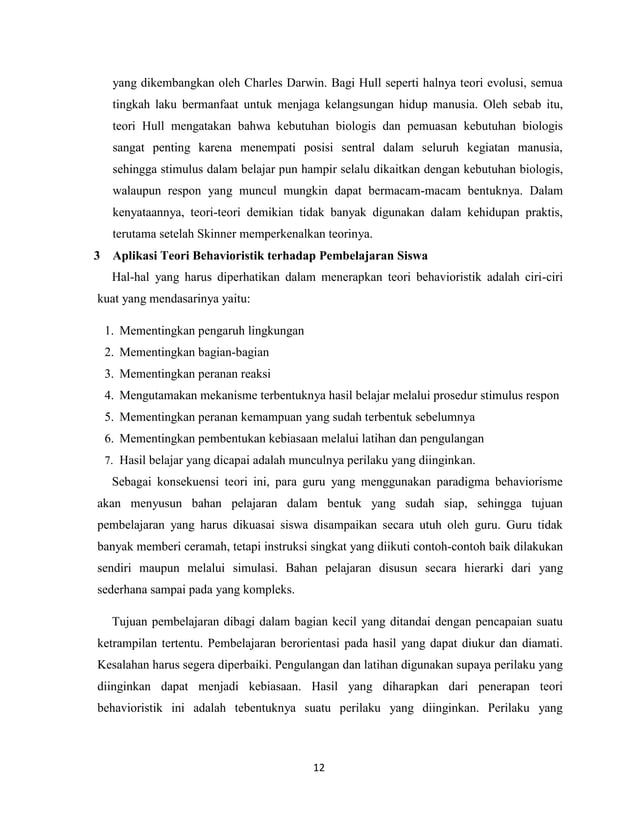 Teori behavioristik mardiah | PDF