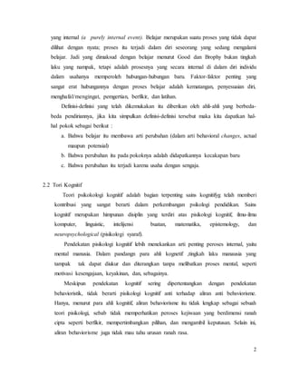 Makalah Teori belajar | DOCX