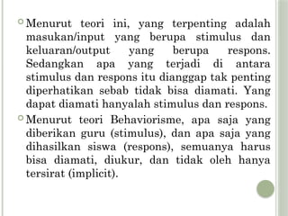 Materi kuliah prodi BK teori belajar behavioristik | PPTX