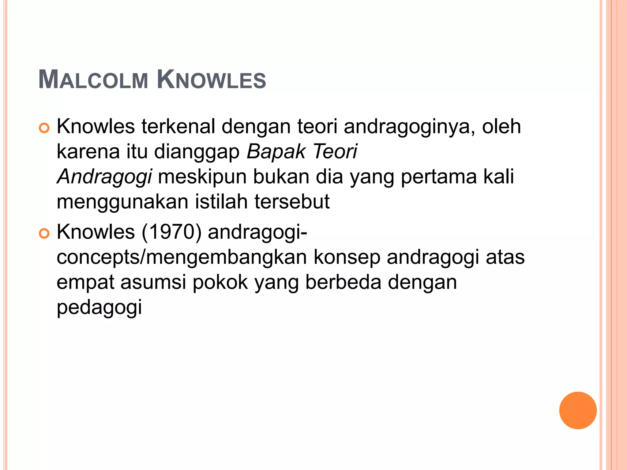 Teori belajar andragogi | PPTX