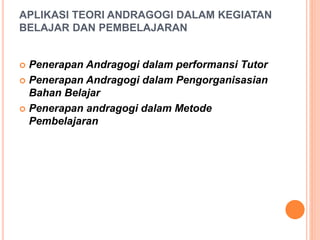 Teori belajar andragogi | PPTX