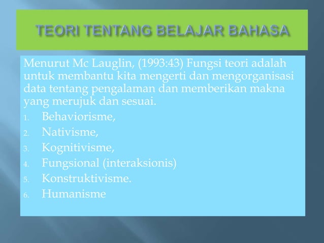 Teori belajar bahasa | PPT Teori belajar bahasa | PPT