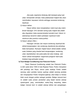 Teori belajar behavioristik | DOCX