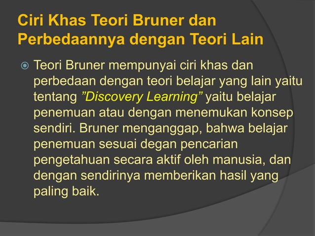 Teori belajar bruner | PPTX
