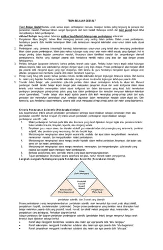 Teori belajar gestalt | DOCX