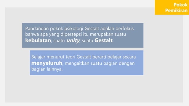 Teori belajar gestalt | PPSX
