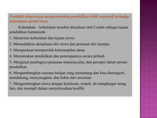 Teori belajar humanistik dalam psikologi pendidikan | PPTX