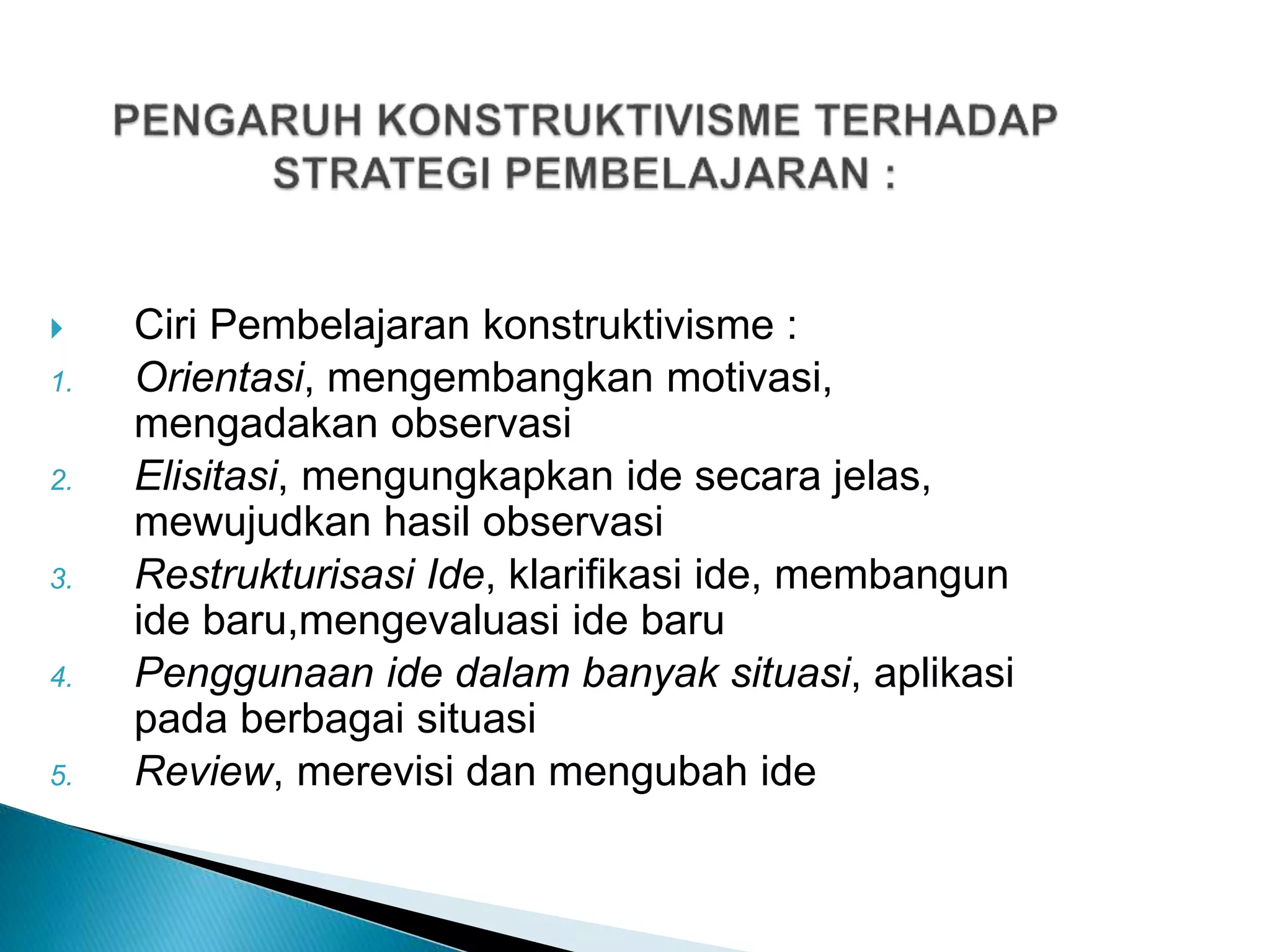 Teori belajar konstruktivisme | PPT